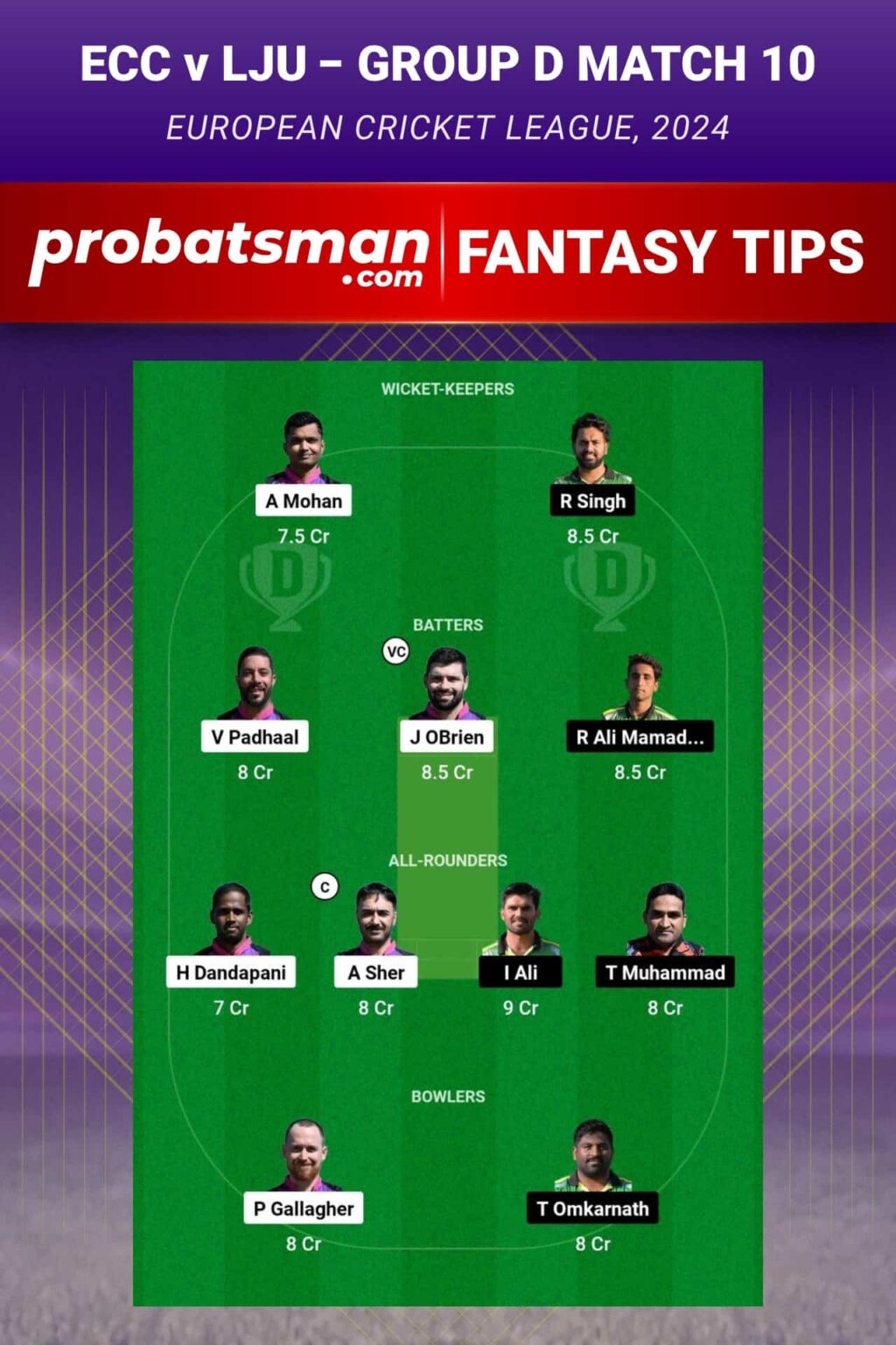 ECC vs LJU Dream11 Prediction With Stats, Pitch Report & Player Record ...