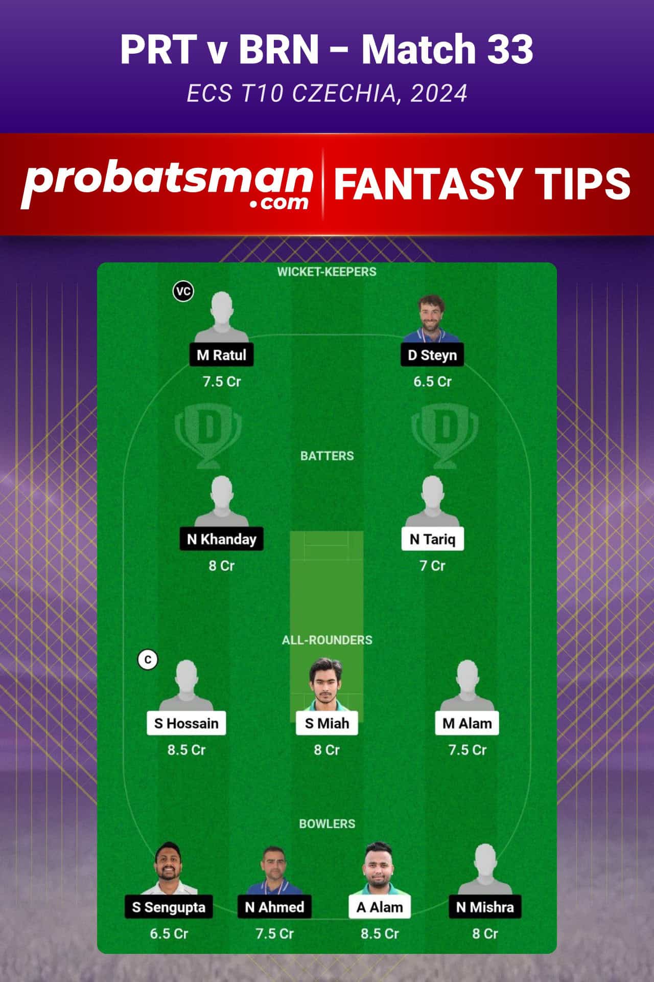 PRT vs BRN Dream11 Prediction, Fantasy Cricket Tips, Playing XI, Pitch ...