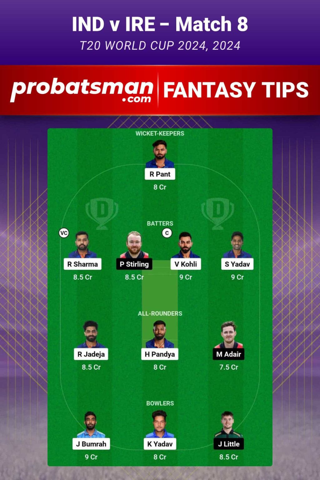 IND vs IRE Dream11 Prediction, Fantasy Cricket Tips, Playing XI, Pitch ...