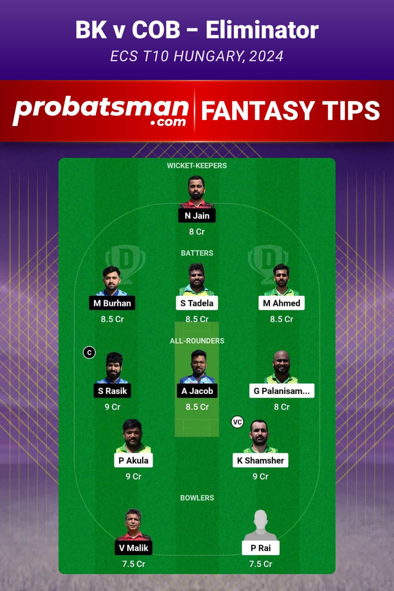 BK vs COB Dream11 Prediction, Fantasy Cricket Tips, Playing XI, Pitch ...