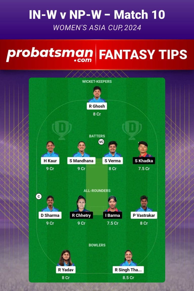 IN-W vs NP-W Dream11 Prediction, Fantasy Cricket Tips, Playing XI, Pitch Report, Player Stats ...