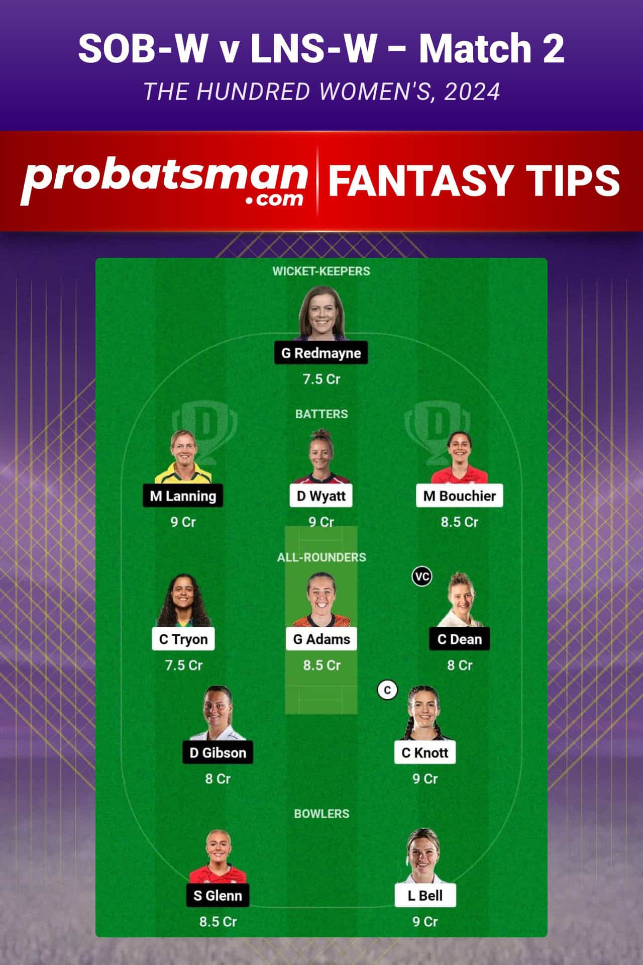 SOB-W vs LNS-W Dream11 Prediction, Fantasy Cricket Tips, Playing XI, Pitch Report, Player Stats ...