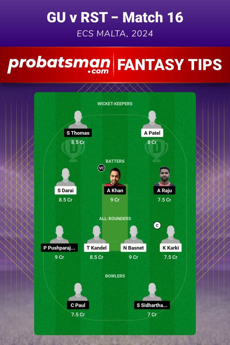 GU vs RST Dream11 Prediction, Fantasy Cricket Tips, Playing XI, Pitch Report, Player Stats ...