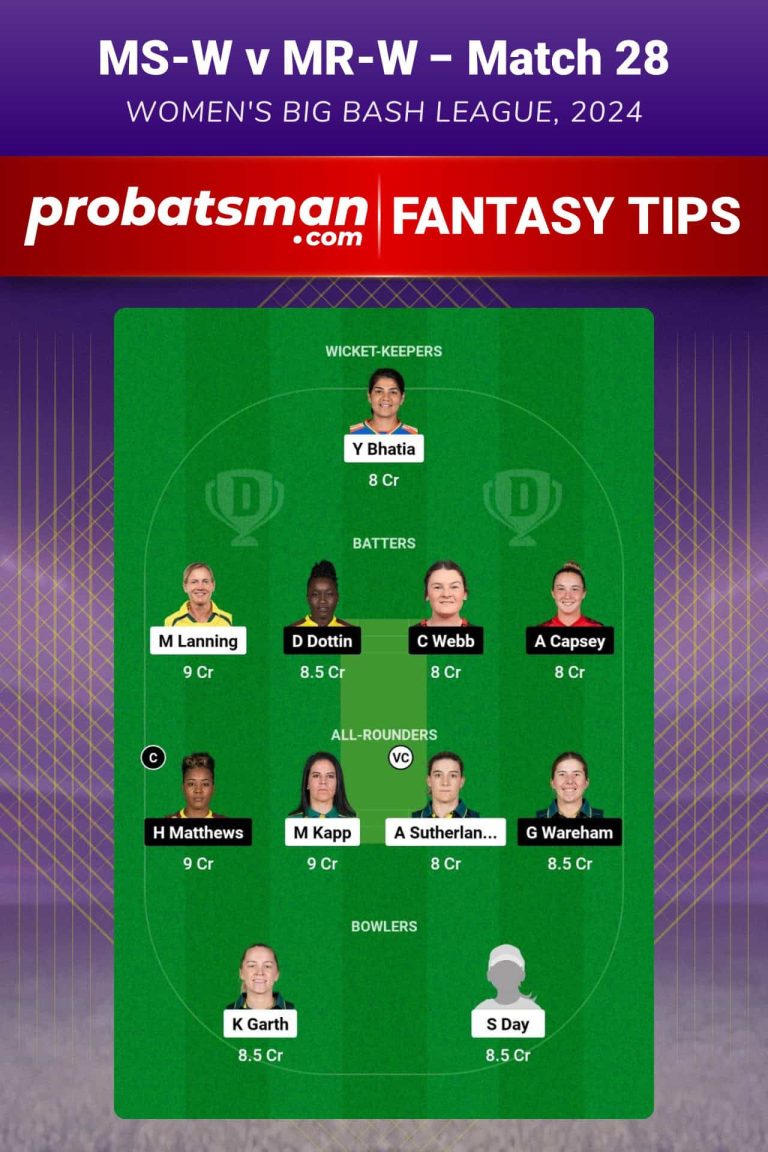 MS-W vs MR-W Dream11 Prediction, Fantasy Cricket Tips, Playing XI ...