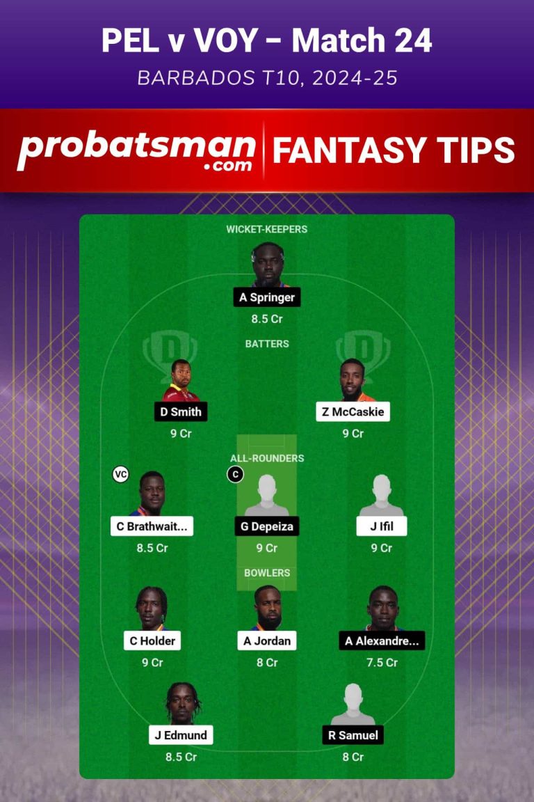 PEL vs VOY Dream11 Prediction, Fantasy Cricket Tips, Playing XI, Pitch Report, Player Stats ...