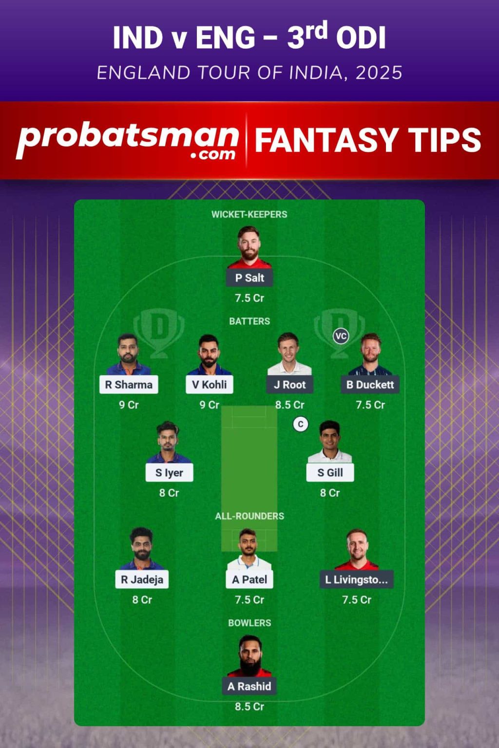 IND vs ENG Dream11 Prediction, Fantasy Cricket Tips, Playing XI, Pitch Report, Player Stats ...