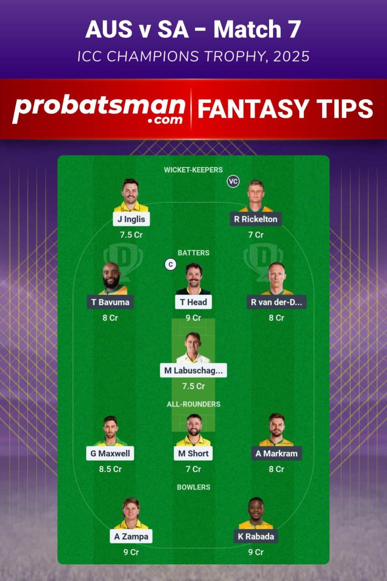 AUS vs SA Dream11 Prediction, Fantasy Cricket Tips, Playing XI, Pitch Report, Player Stats ...