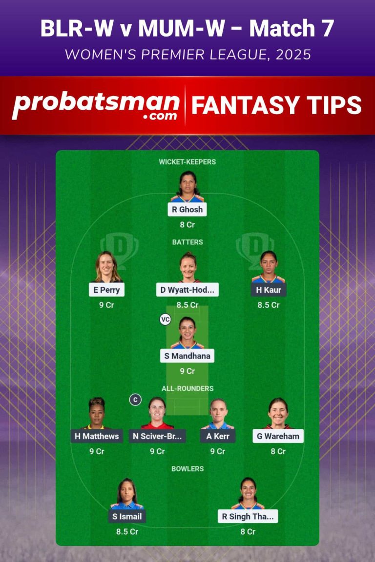 BLR-W vs MUM-W Dream11 Prediction, Fantasy Cricket Tips, Playing XI, Pitch Report, Player Stats ...