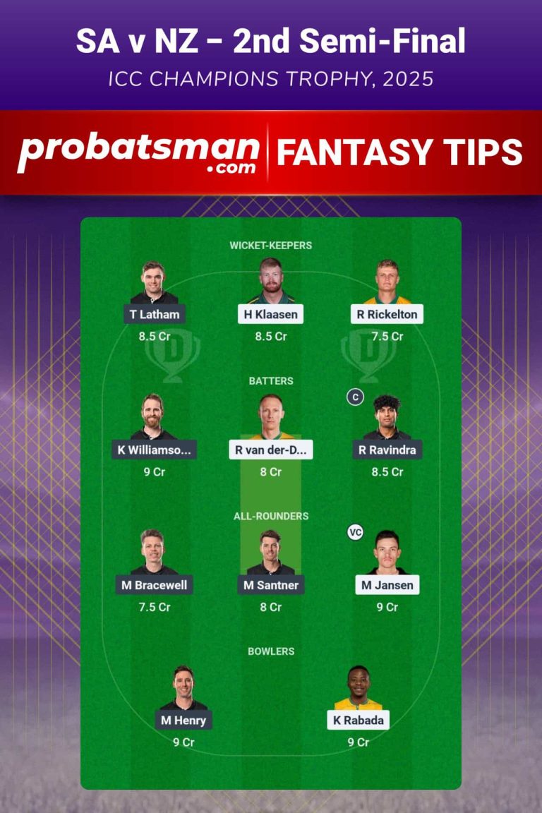 SA vs NZ Dream11 Prediction, Fantasy Cricket Tips, Playing XI, Pitch ...