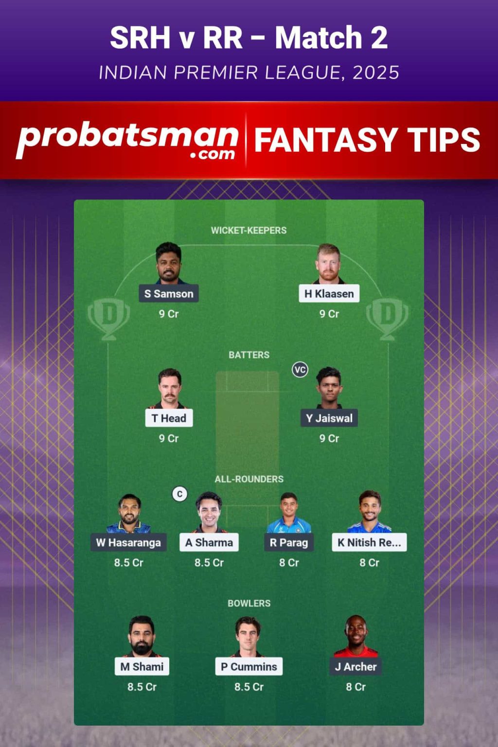 SRH vs RR Dream11 Prediction, Fantasy Cricket Tips, Player Stats & For ...
