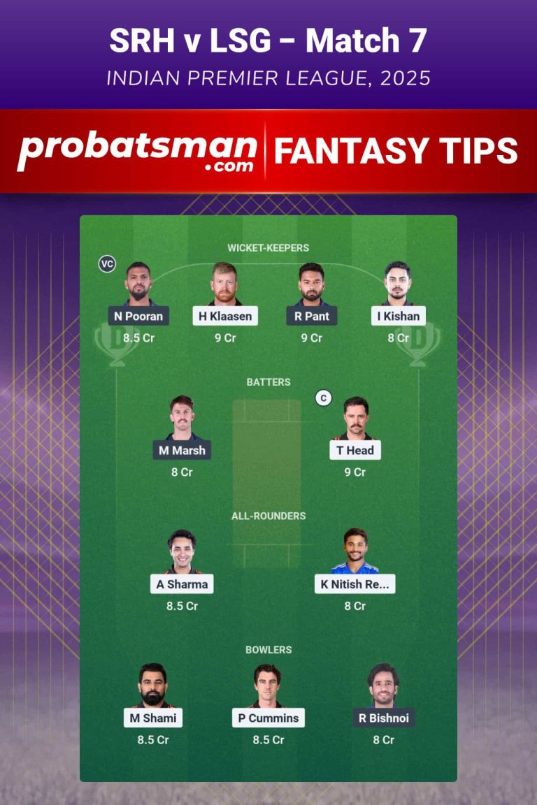 SRH vs LSG Dream11 Prediction, Fantasy Cricket Tips, Player Stats For 7th Match of IPL 2025